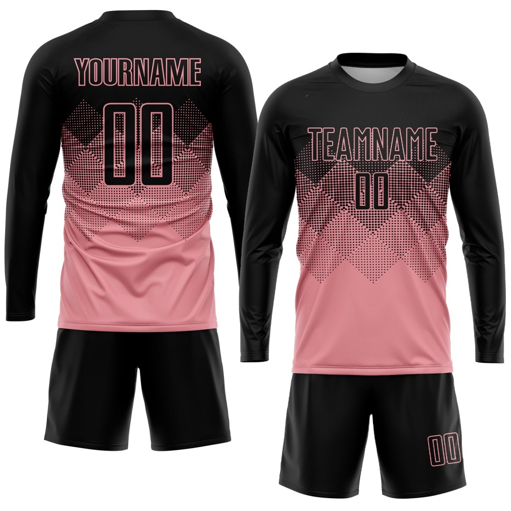 Medium Custom Soccer Jersey Uniform Sublimation Black Pink